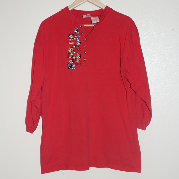 Disney | Tops | Mickey Mouse Disney Red Long Sleeve Tee | Poshmark